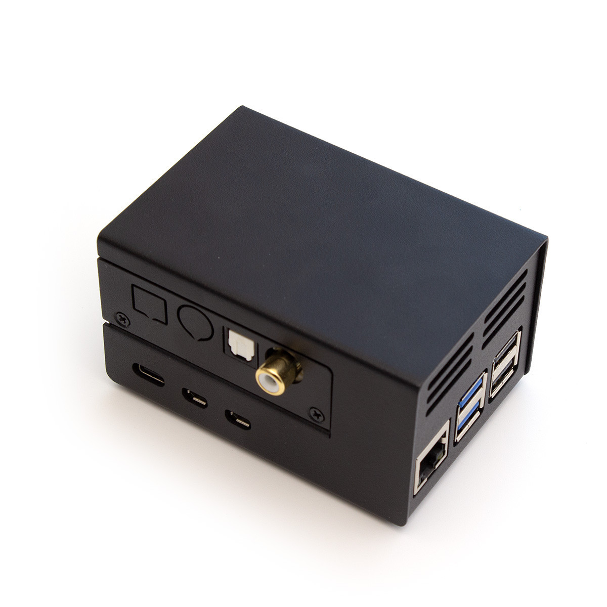 Steel case for HiFiBerry Boards & Pi 5 - Black - PiShop.us