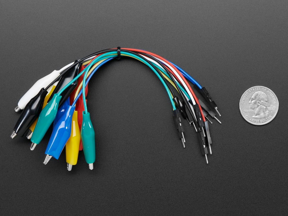 Adafruit 3255 - Small Alligator Clip to Male Jumper Wire Bundle - 12 ...