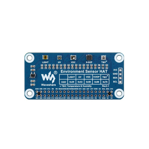 Environment Sensor HAT for Raspberry Pi, I2C Bus - PiShop.us