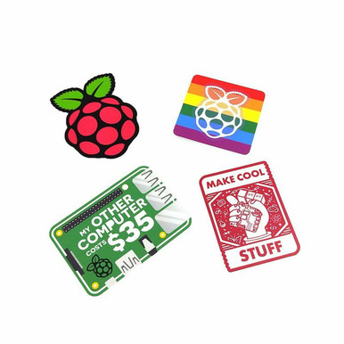 Raspberry Pi Sticker Pack - 4 Pieces - PiShop.us