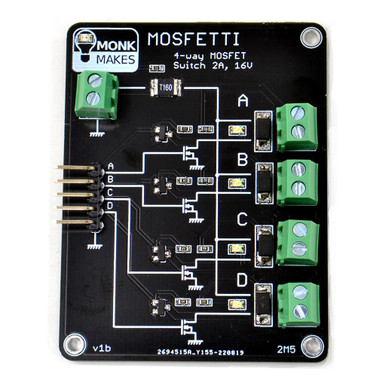 MOSFETTI - 4 Channel MOSFET Driver Board - PiShop.us