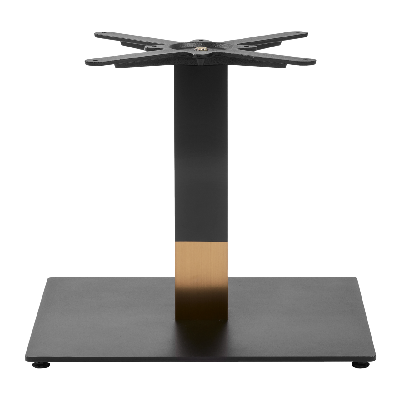 Moderno Commercial Metal Large Square Coffee Table Base in Black and Gold