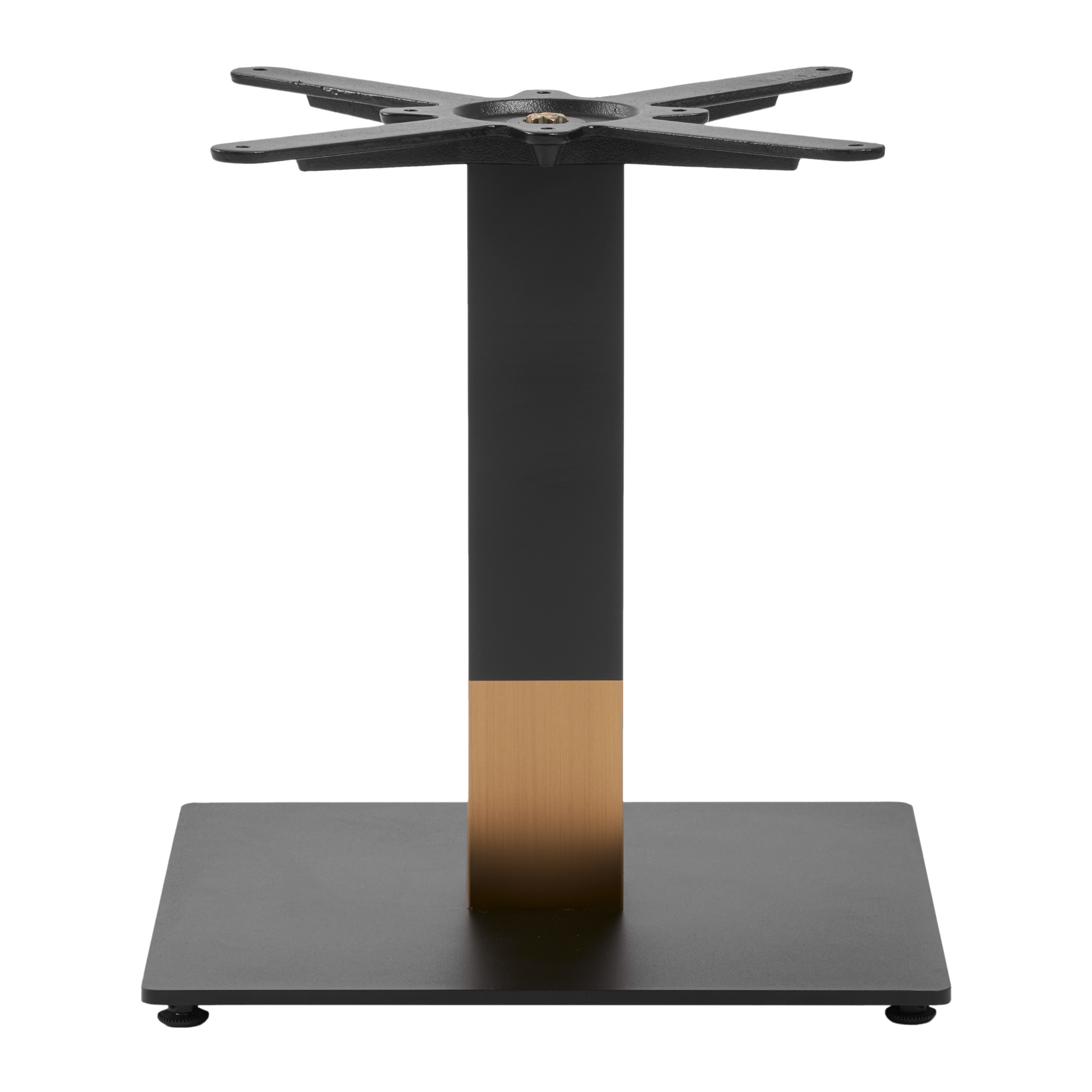 Moderno Commercial Metal Large Square Coffee Table Base in Black and Gold