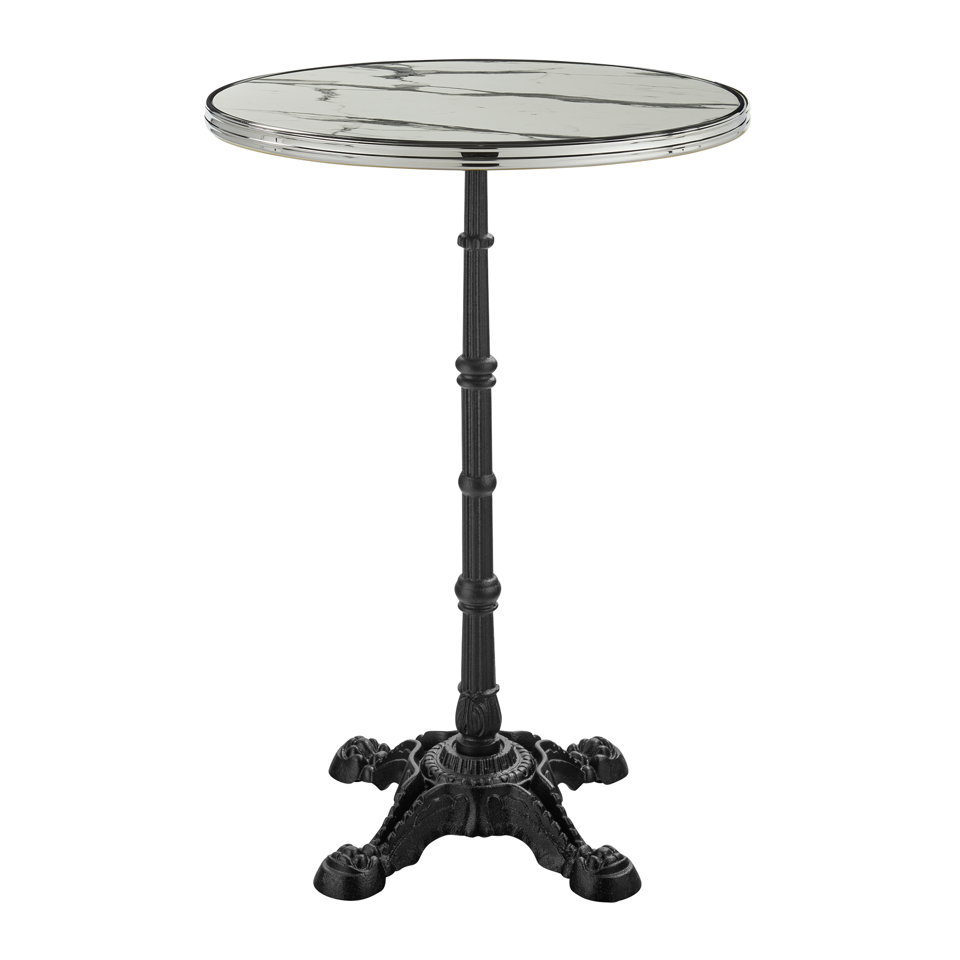 Parisian Commercial Black and Gold Round Dining Table with Auto Adjust Base