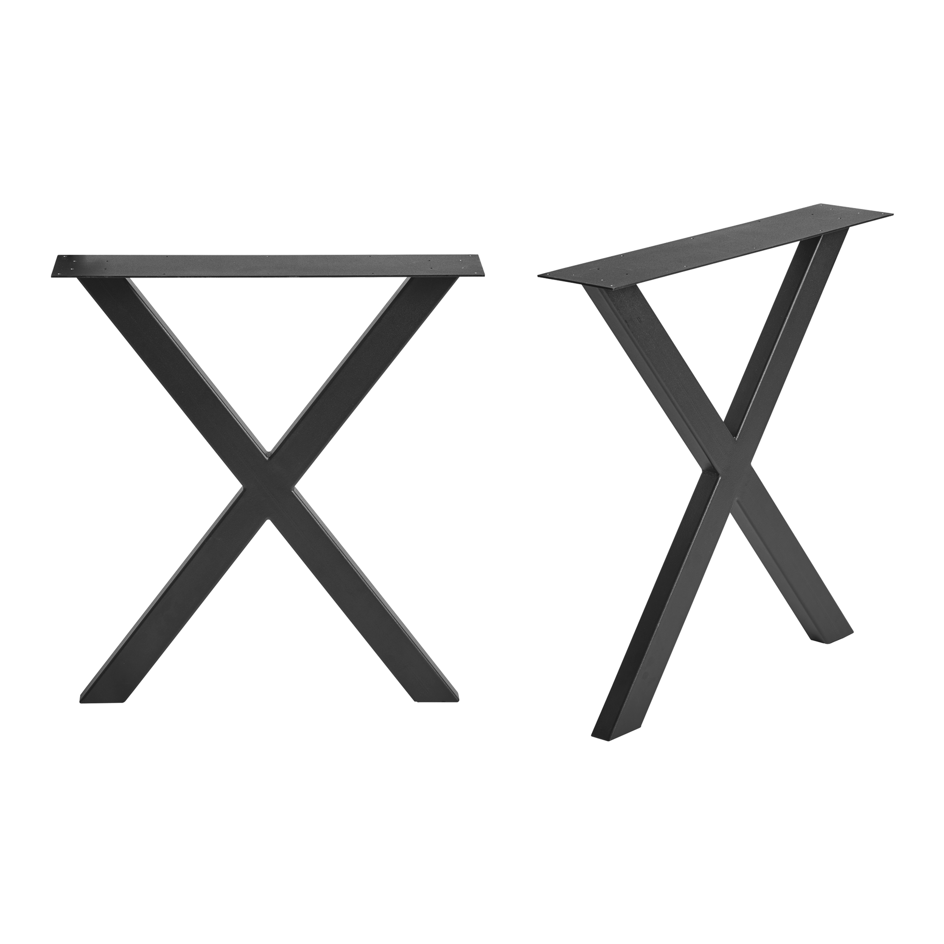 Double Cross Commercial X Style Black Metal Table Base