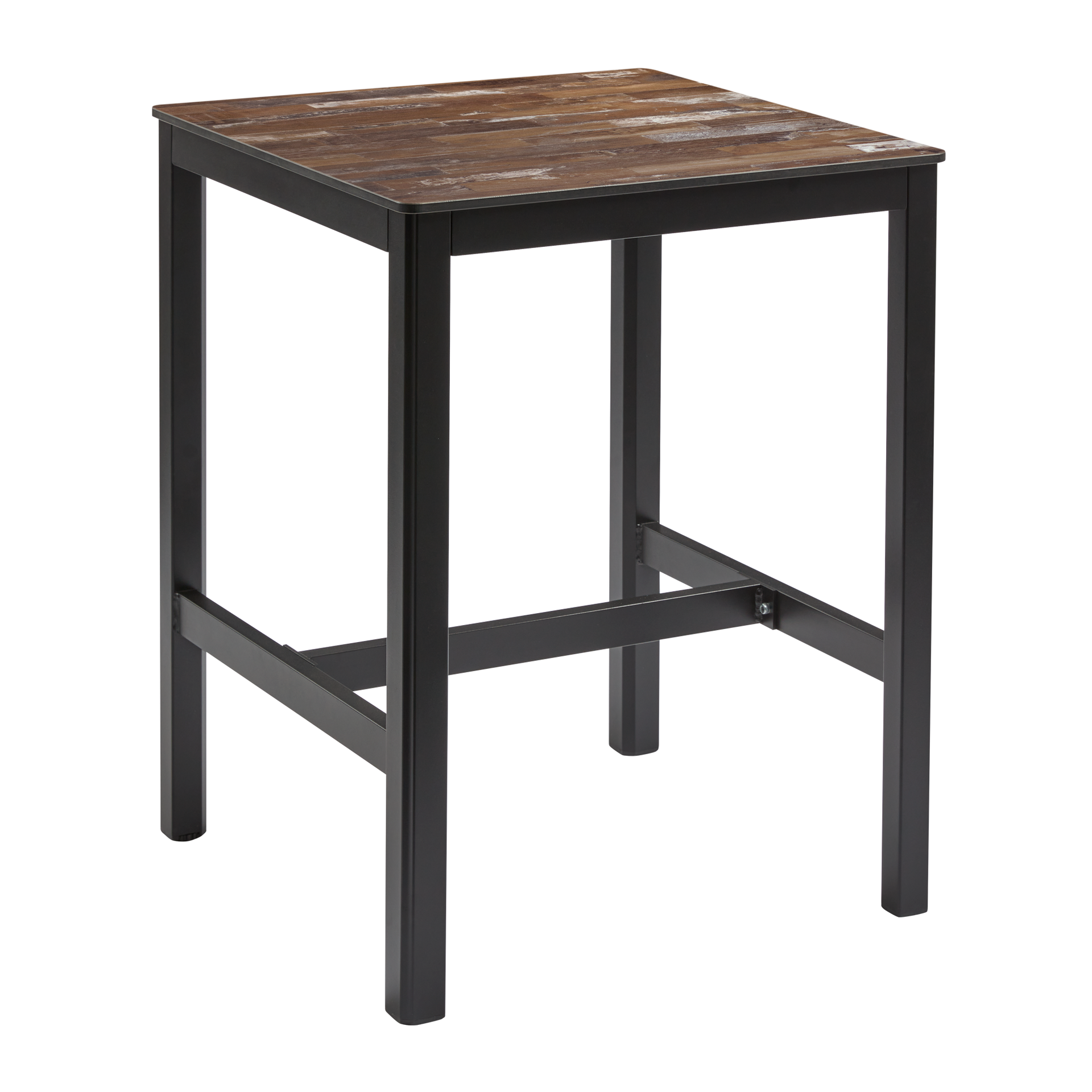 Extrema Planked Vintage Wood 'Textured' - Black Mid Height Table ...
