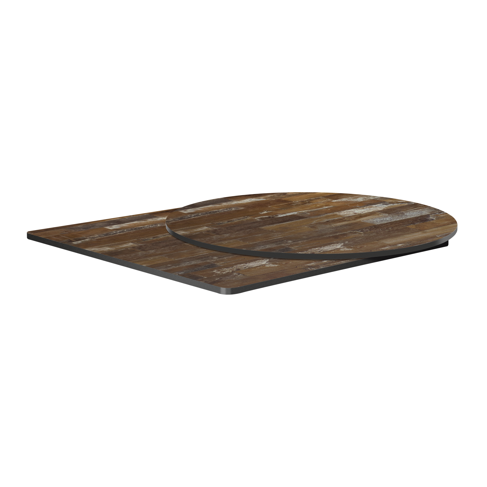Extrema Commercial Durable Table Top in Planked Vintage Wood Effect