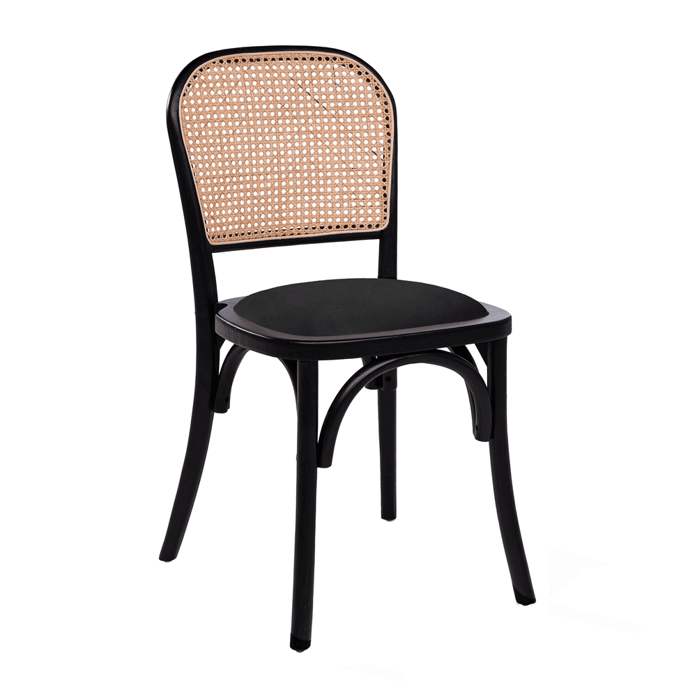 Ronda Commercial Black Stacking Side Chair with Upholstered Velvet Seat