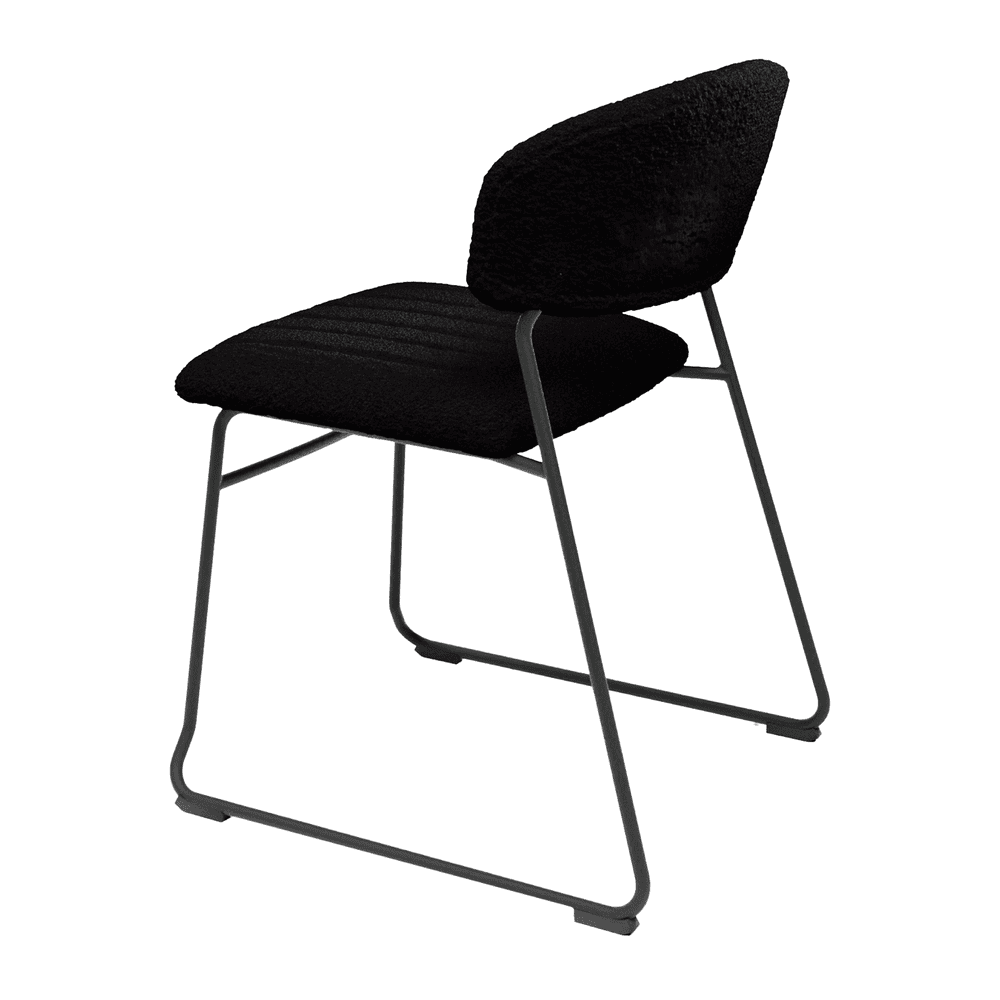 Flexfurn Commercial Teddy Boucle Upholstered Stacking Side Chair
