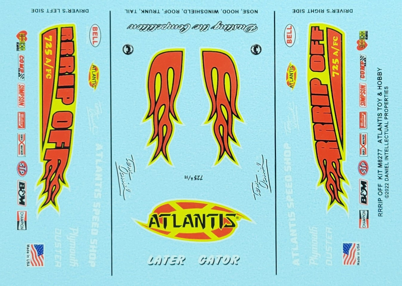 Atlantis plastic model kits decal store
