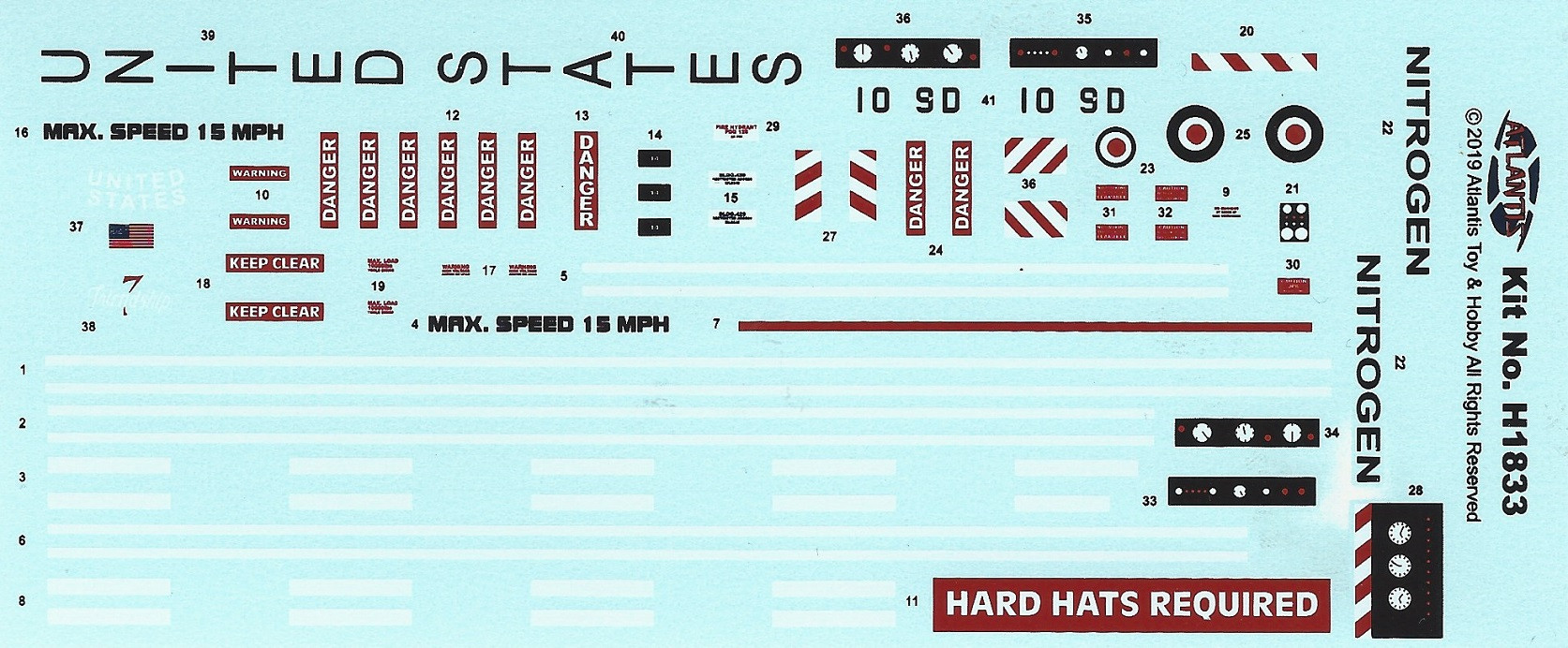 DECALS --Atlas Rocket with Capsule Decal Sheet 1/110 scale ONLY for H1833