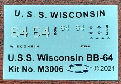 DECALS --USS Wisconsin BB-64 Battleship Decal Sheet 1/665 scale ONLY ...