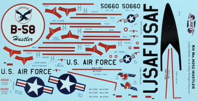 DECALS --B-58 Hustler 1/93 Decal Sheet ONLY for H252