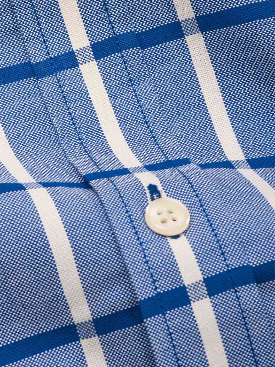 Men's Blue Window Pane Check Shirt | Peter Christian