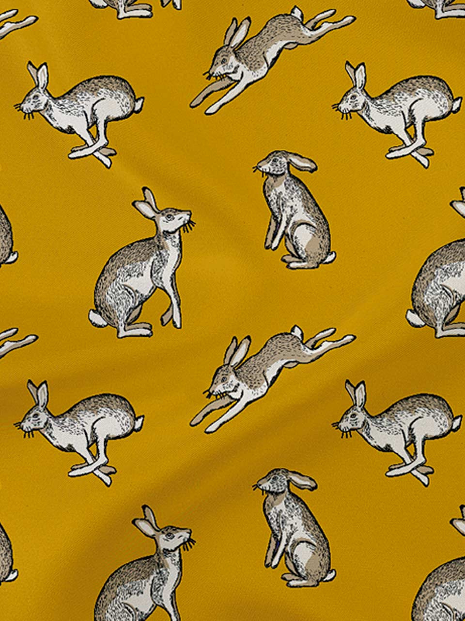 Gold Hares Silk Pocket Squares | Peter Christian