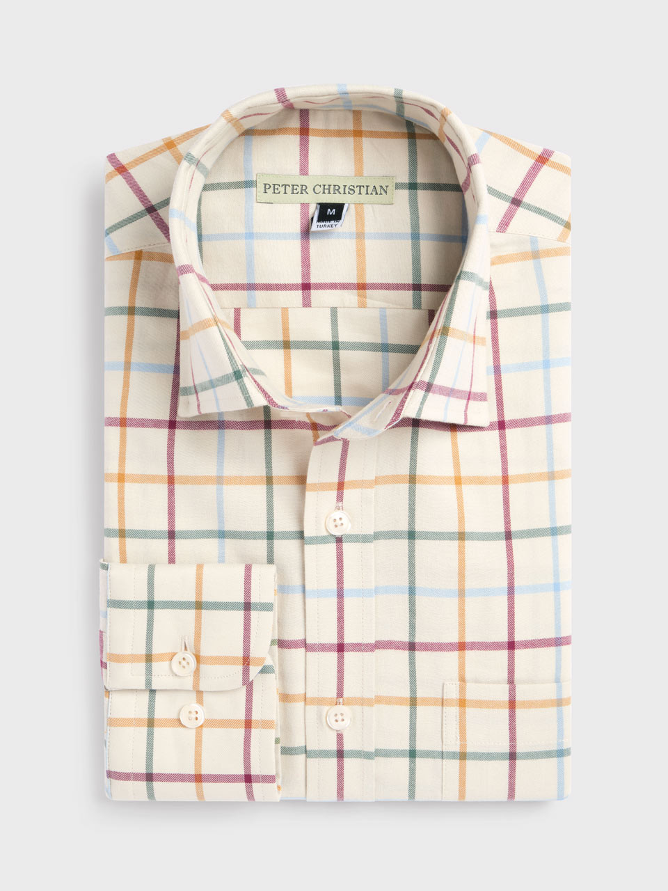 Men's Burgundy Red Big Check Tattersall Shirt | Peter Christian