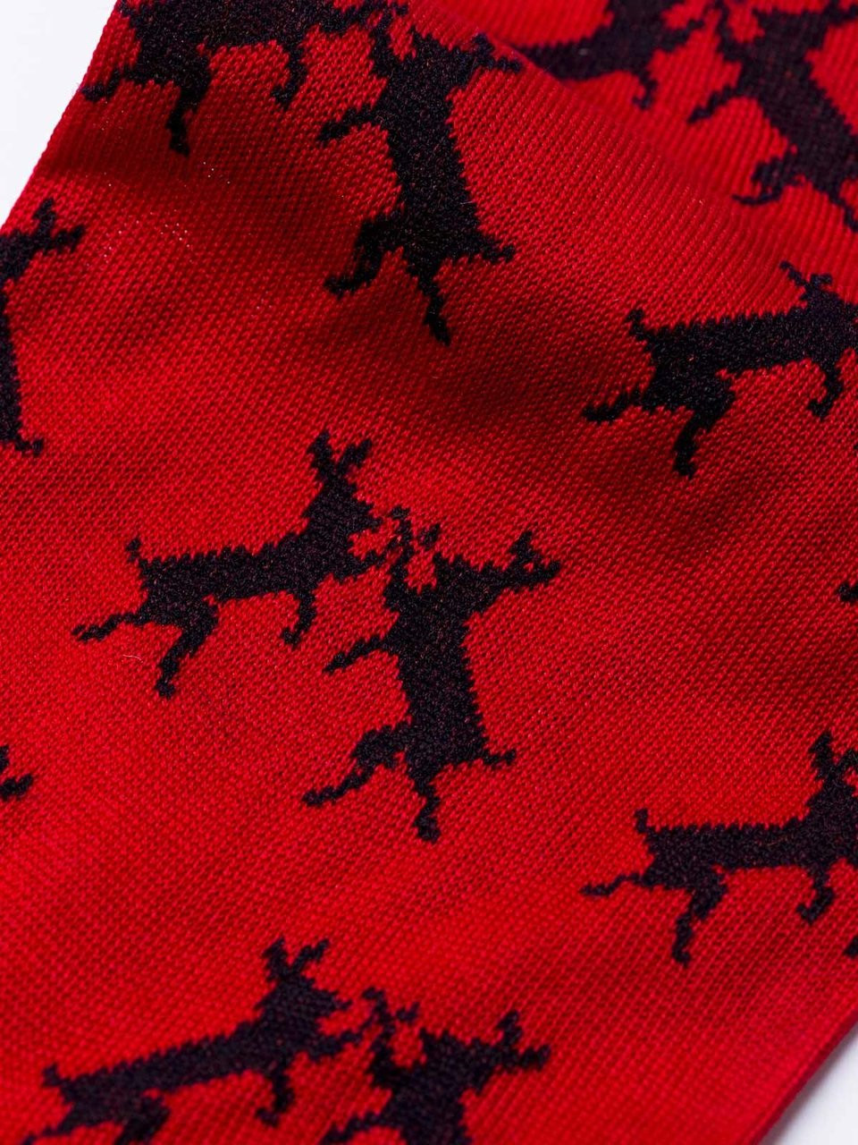 Red Mercerised Cotton Boxing Hares Socks | Peter Christian