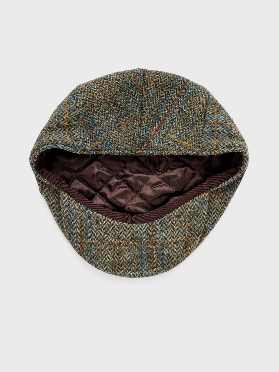 Men's Moss Green Harris Tweed® Flat Top Cap | Peter Christian