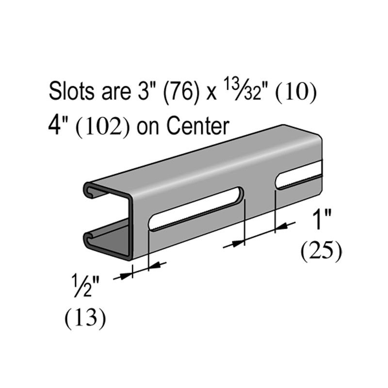 P3000SL - 1-5/8" x 1-3/8", 12 Ga, Long Slots - Unistrut Midwest