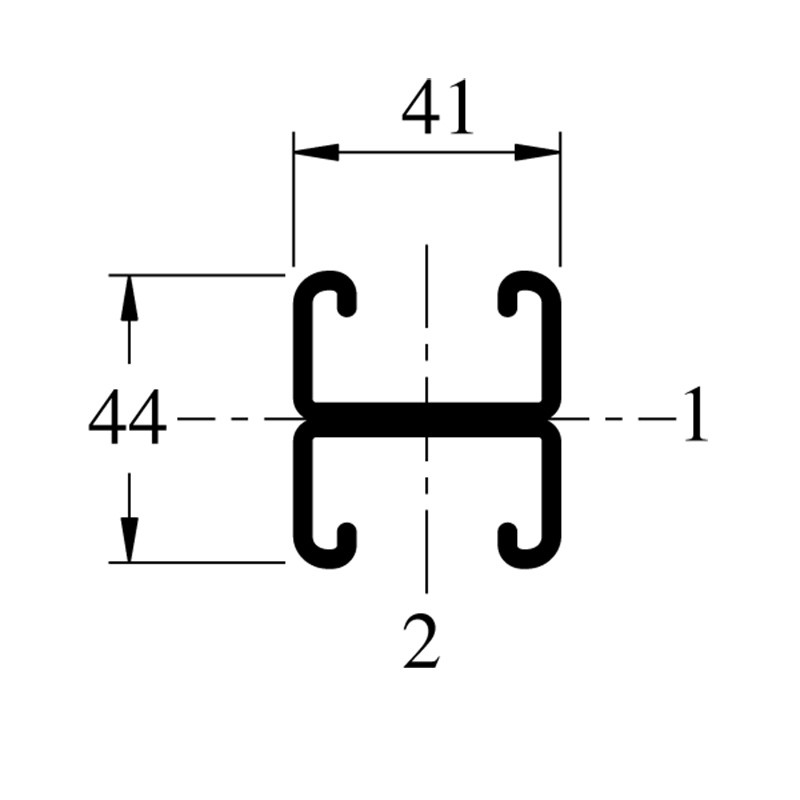 P3301 - 1-5/8" x 1-3/4", 12 Ga, Back to Back, Solid - Unistrut Midwest