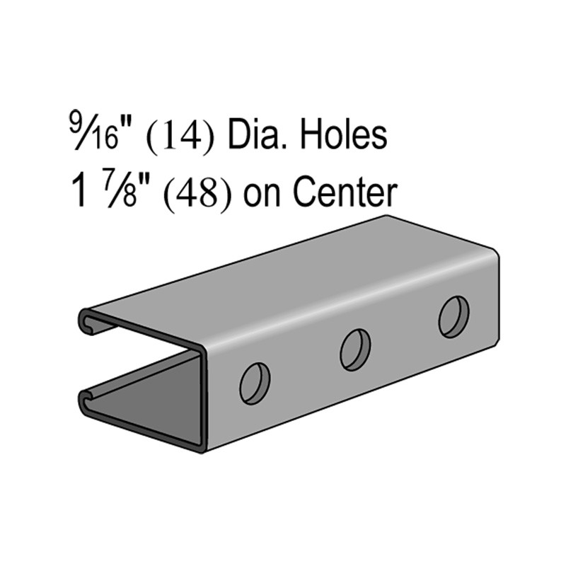 P5000HS - 1-5/8" x 3-1/4", 12 Ga, Round Holes - Unistrut Midwest