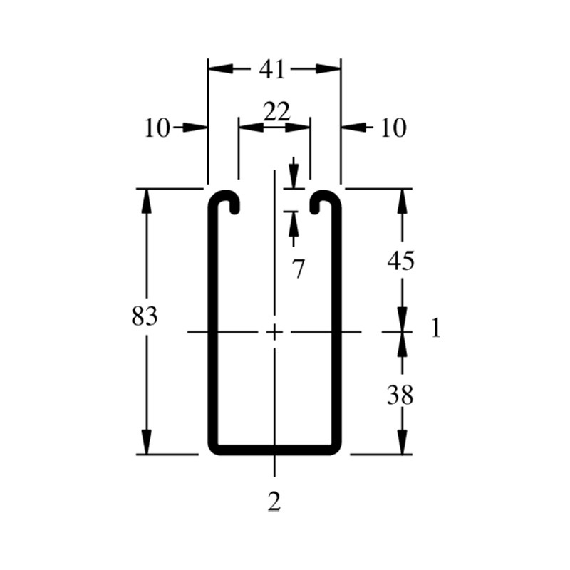 P5000T - 1-5/8" x 3-1/4", 12 Ga, Slotted - Unistrut Midwest