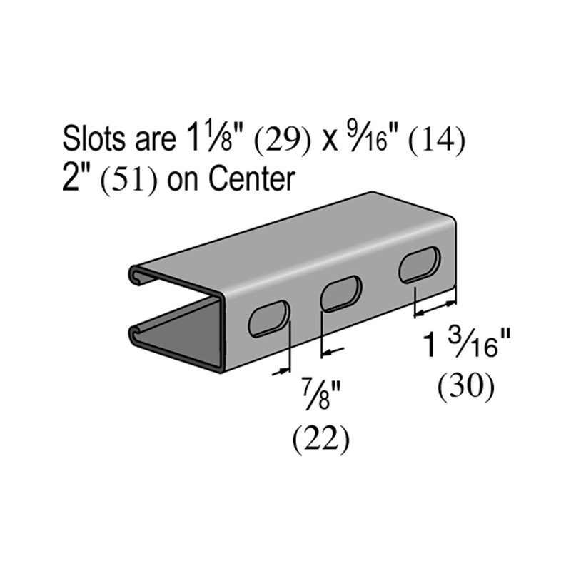 P5000T - 1-5/8" x 3-1/4", 12 Ga, Slotted - Unistrut Midwest