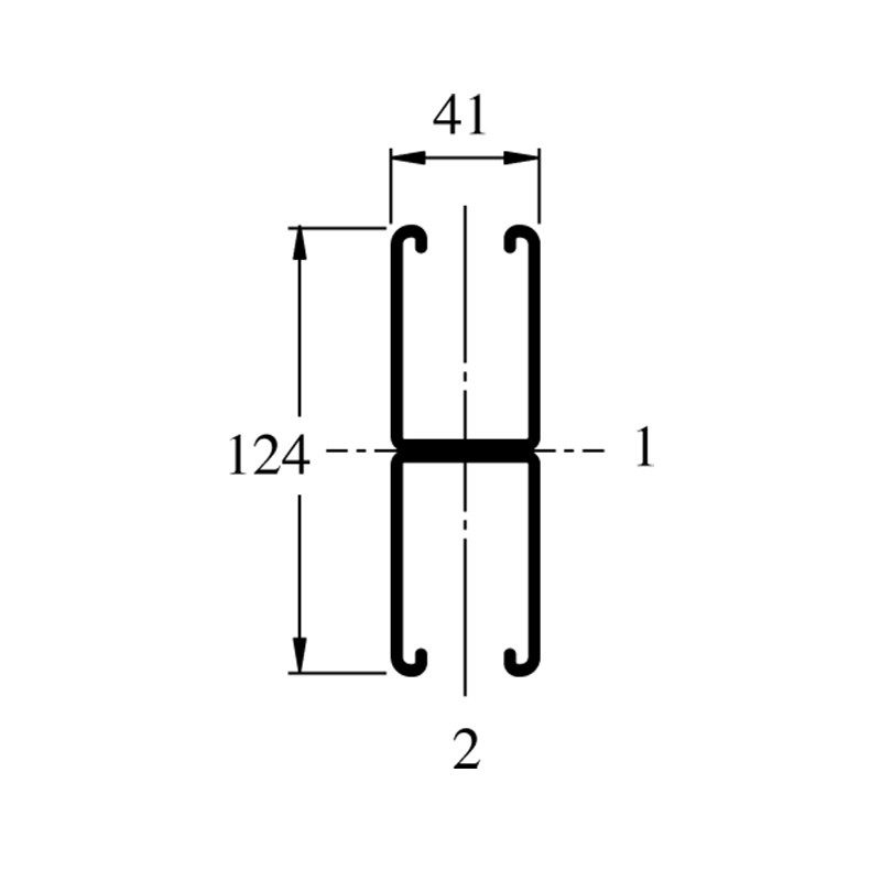 P5501 - 1-5/8" x 4-7/8", 12 Ga, Back to Back, Solid - Unistrut Midwest