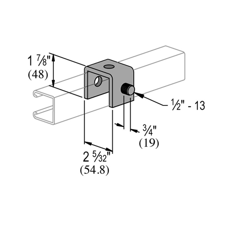 P1320 - 2 Hole, 1 Stud, "U" Shape Fitting - Unistrut Midwest