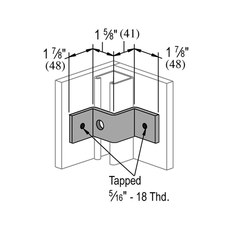 P1734 - 1 Hole, 2 Tapped Holes, "Z" Shape Fitting - Unistrut Midwest
