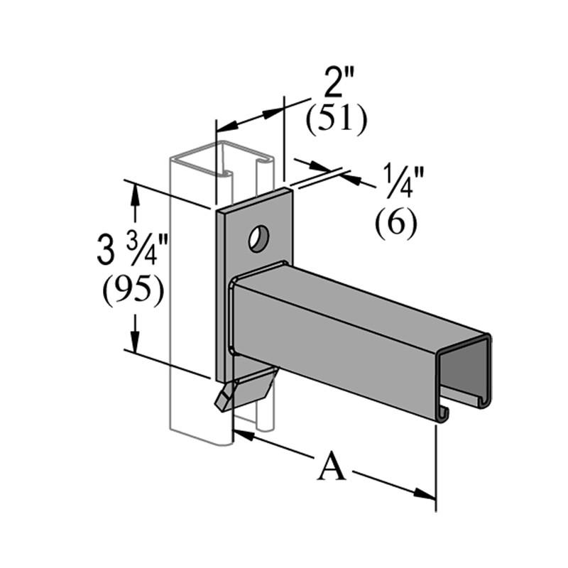 P2513A thru P2516A - 6" thru 24" Bracket (Slot Down) (1-5/8" Series) - Unistrut Midwest