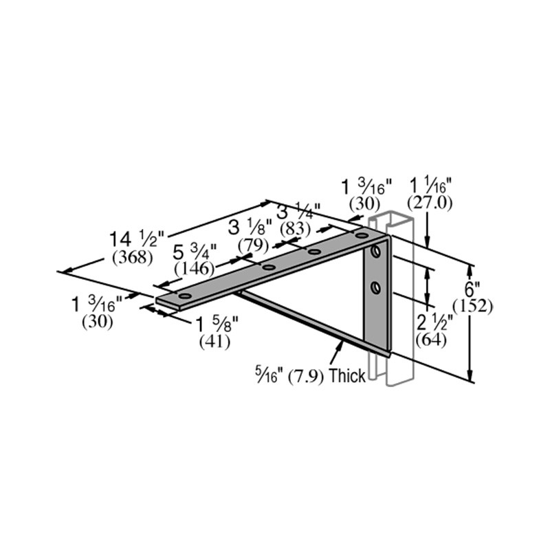 P1775 - 14-1/2" Bracket - Unistrut Midwest
