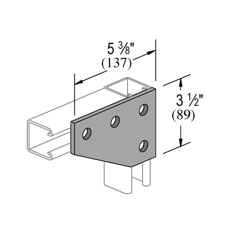 P1380 - 4 Hole, Flat Plate Fitting - Unistrut Midwest