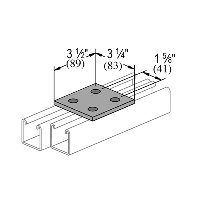 P2079 - 4 Hole, Square Fitting - Unistrut Midwest