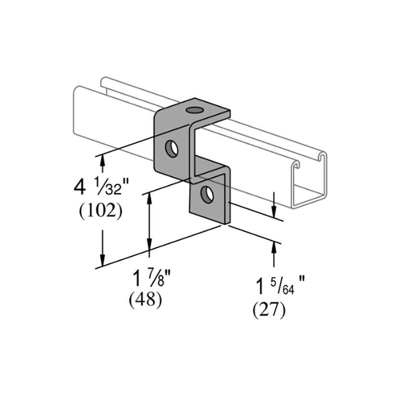 P1046A - 3 Hole, Wing Shape Fitting - Unistrut Midwest