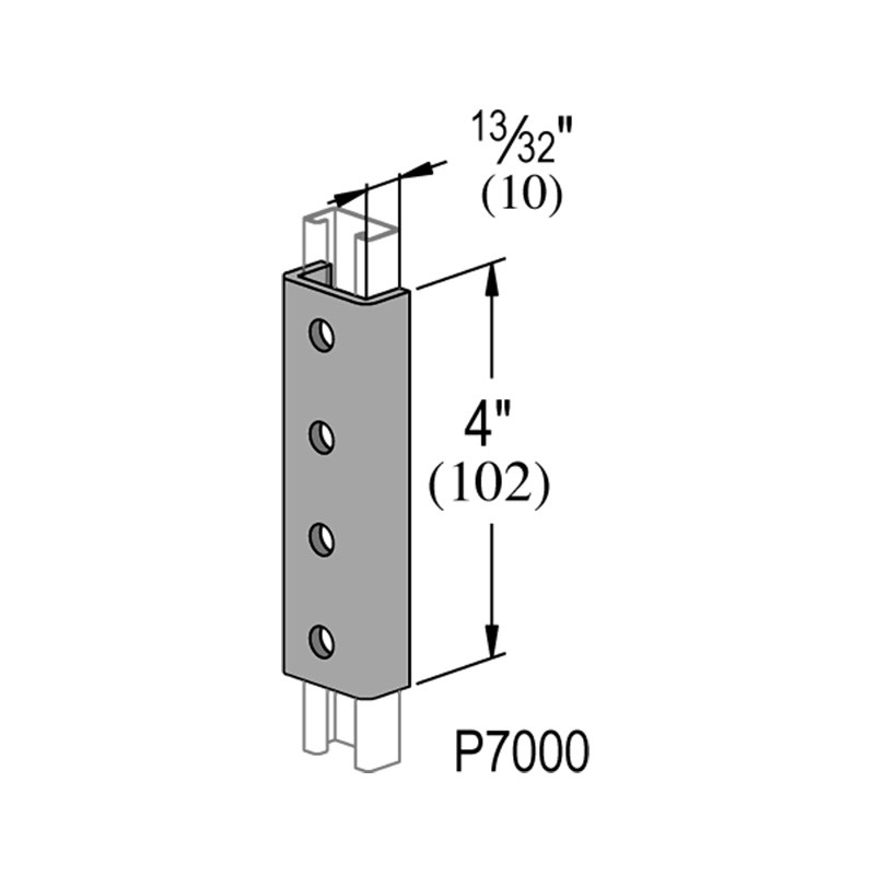 P7377 - 4-Hole, U Shape Fitting (13/16" Series) - Unistrut Midwest