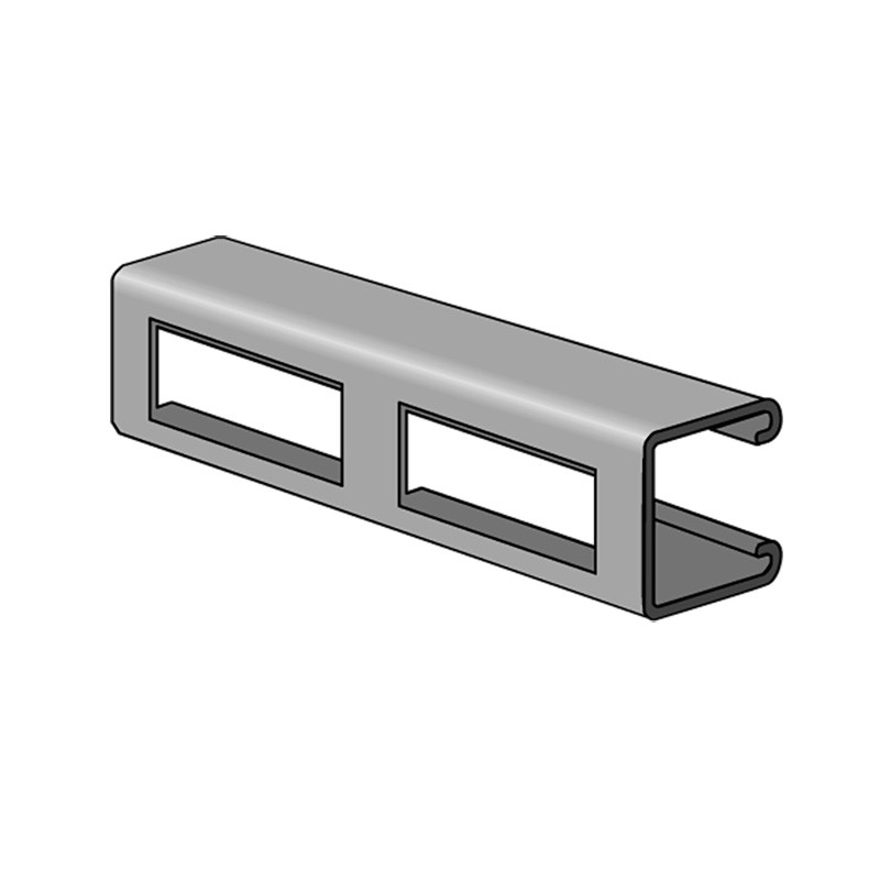 P1000DS - 1-5/8" x 1-5/8", 12 Ga, 2-3/4" x 7/8" Double Slots - Unistrut ...