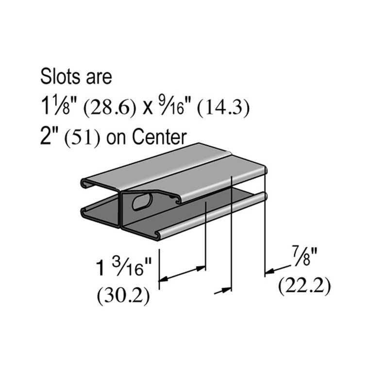 P5501T - 1-5/8" x 4-7/8", 12 Ga, Back to Back, Slotted - Unistrut Midwest