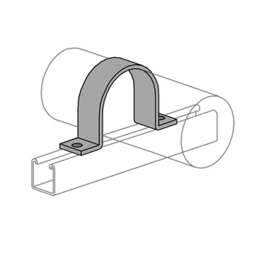 P2558 Series - 1/2" thru 6" Pipe Strap (Single Piece) - Unistrut Midwest