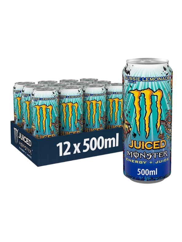 Monster Juiced Aussie Style Lemonade 12 x 500 ml | Citrus Energy Drink ...