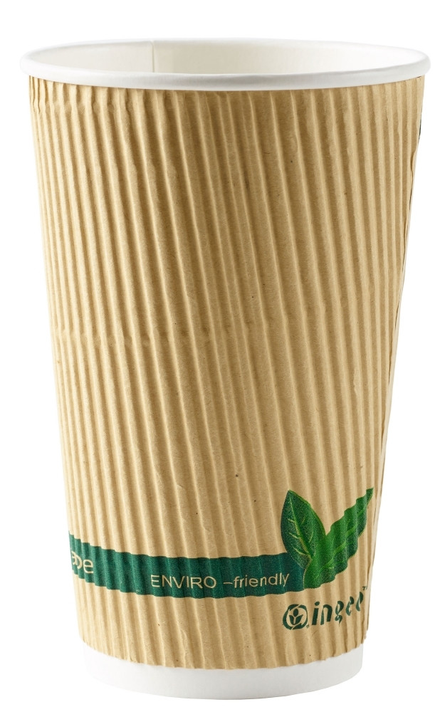 Kraft Compostable Ripple Cups 16oz x 500 - JL Brooks