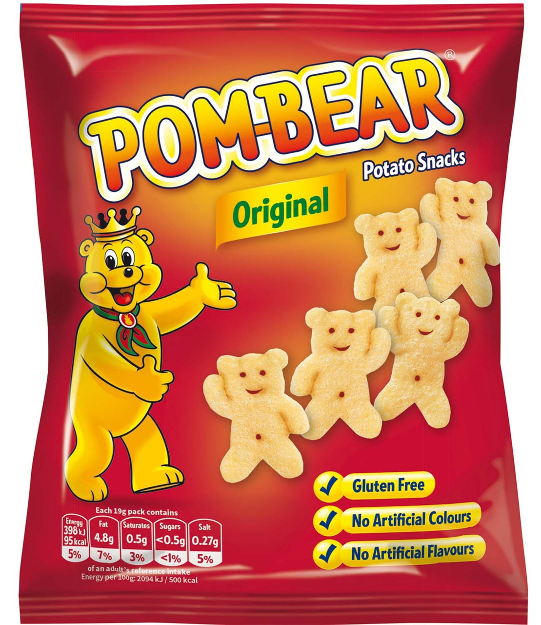 Pom Bears Snack Crisps - Original 19g x 36 - JL Brooks