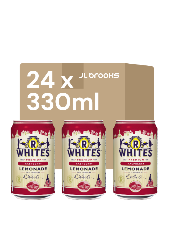 R White’s Raspberry Lemonade Cans 24 x 330 ml | Britvic Raspberry ...