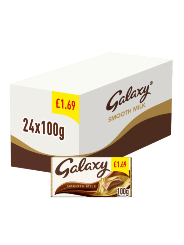 Galaxy Smooth Milk Chocolate Sharing Bar (Price Marked) 24 x 100 g ...