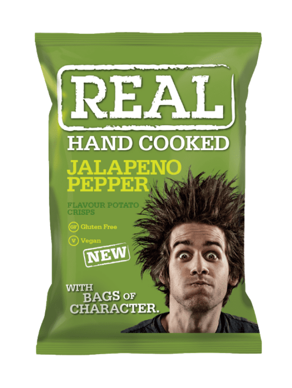 Real Handcooked Crisps Jalapeño 24 × 35 g | Spicy Gluten-Free Crisps ...