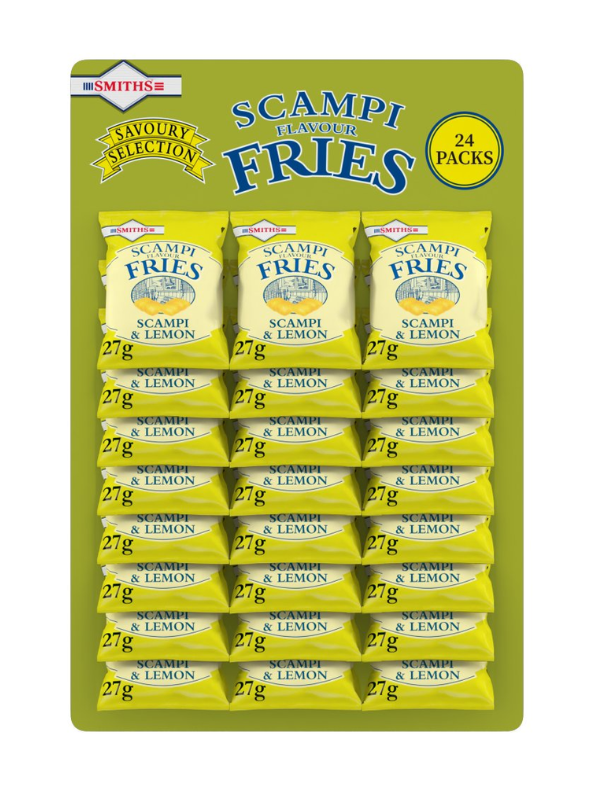 Smiths Scampi Fries (Pub Card) 24 x 24g | Tangy Crunchy Snacks – J L Brooks