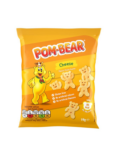 Pom Bears Snack Crisps - Cheese (36 x 19g) - JL Brooks