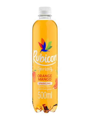 Rubicon Spring Orange & Mango Sparkling 12 × 500 ml | Low-Calorie ...