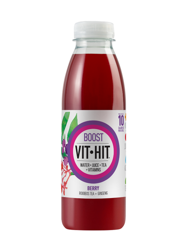 VIT-HIT Boost Berry Vitamin Water 24 × 500 ml | Low-Calorie Vitamin ...
