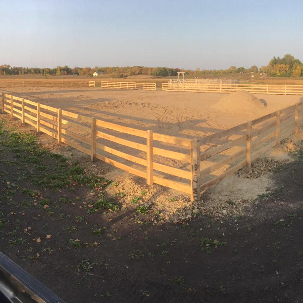 Riding Arena Fencing Material Package, 1x6 Wood Rails